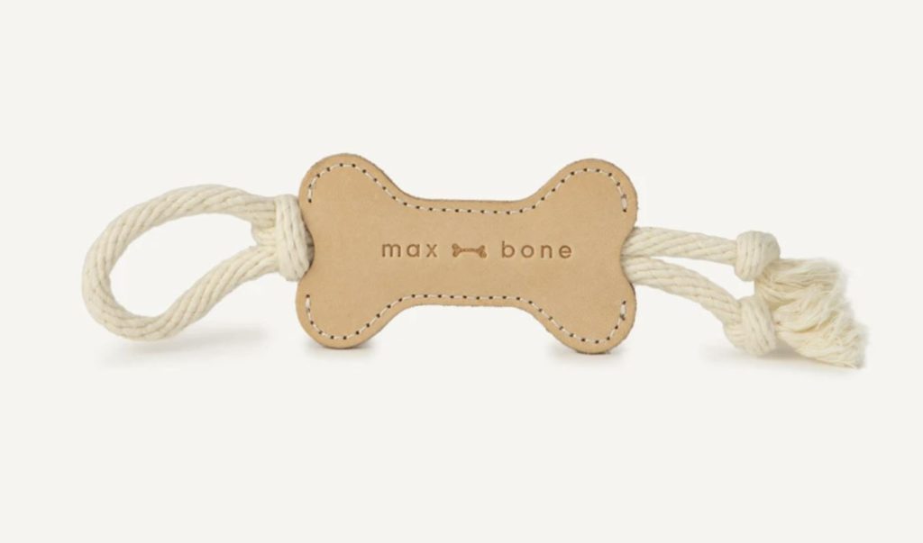 Leather Bone Rope Dog Toy - Happy Breath